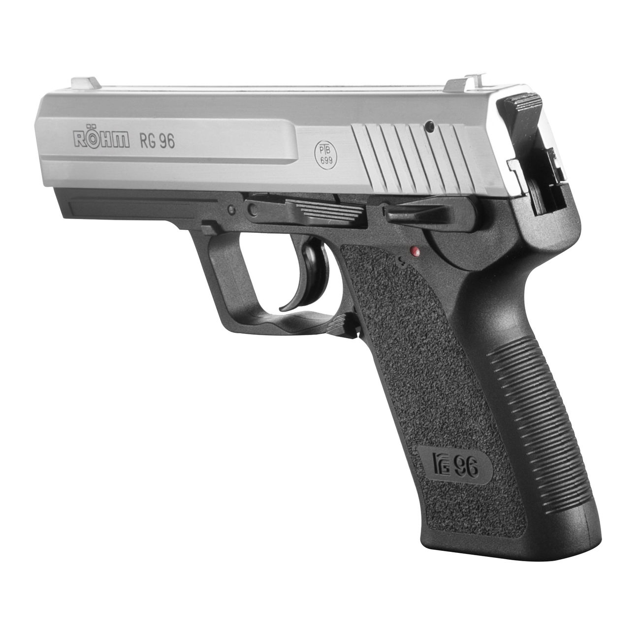 Röhm RG 96 Schreckschuss Pistole 9 mm P.A.K. vernickelter Schlitten ...