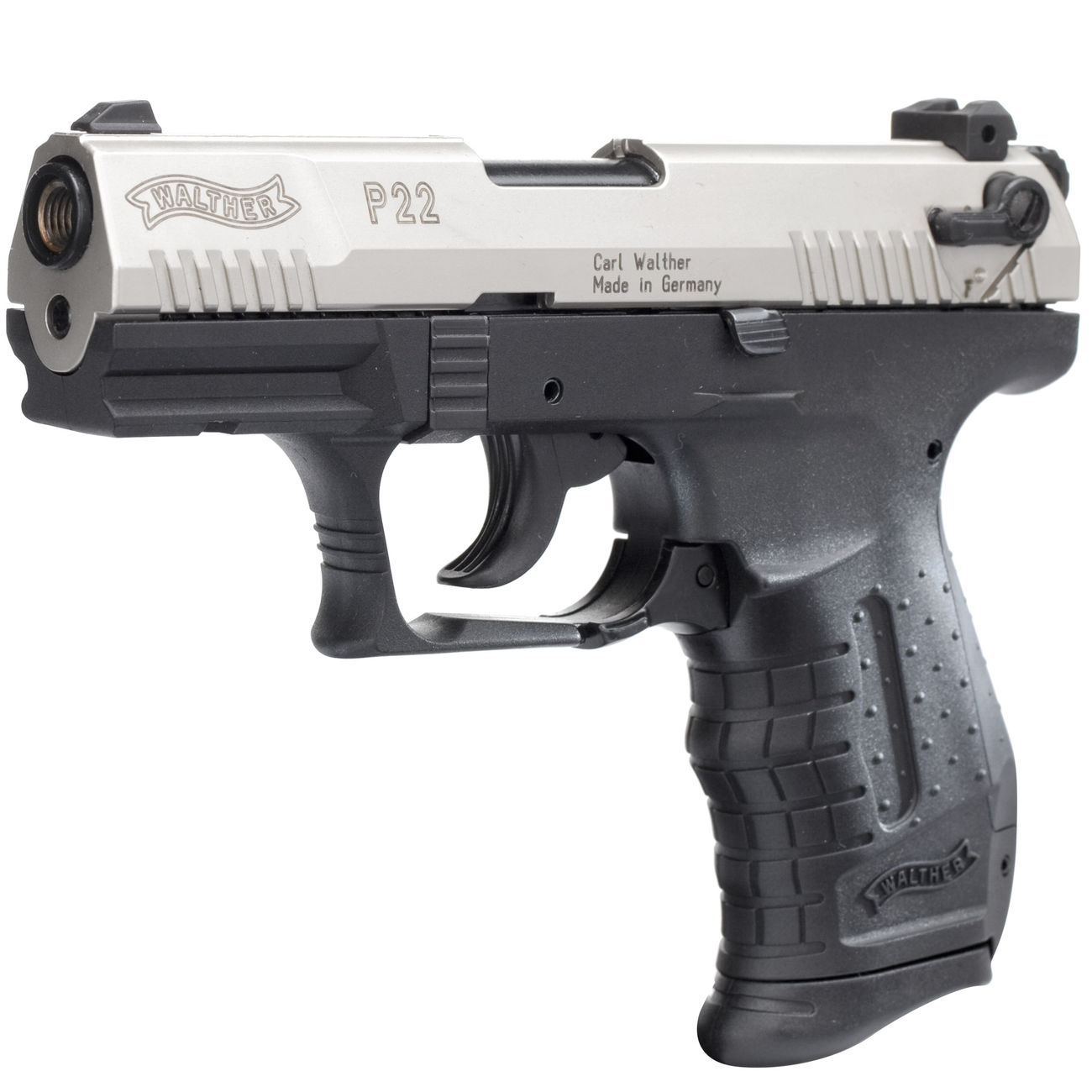 Walther P22 Schreckschuss Pistole 9mm P.A.K. vernickelter Schlitten ...