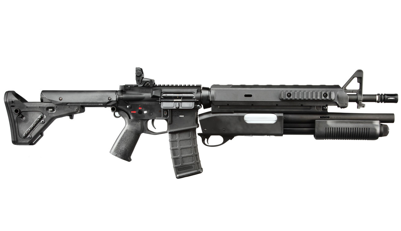 G&P MagPul M4 MOE Battle Rifle mit M870 Masterkey Shotgun S-AEG 6mm ...