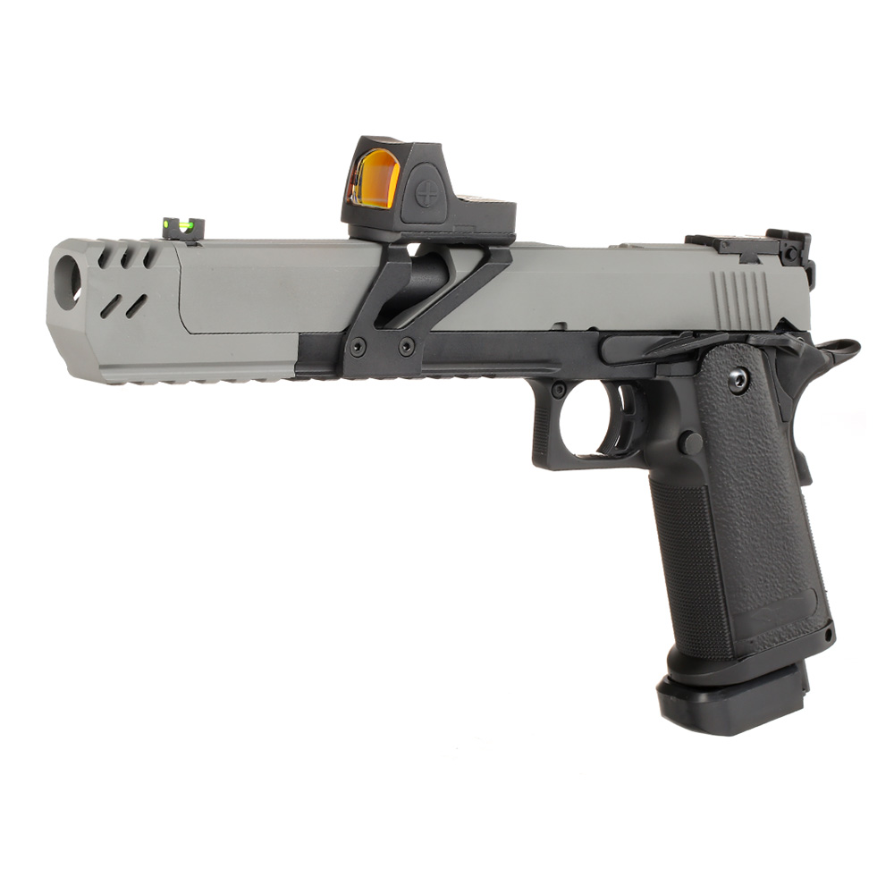 Nuprol Raven Hi Capa Dragon 7 Split Slide Mit HD5141 LPZ Vollmetall GBB 6mm BB Grau Schwarz 