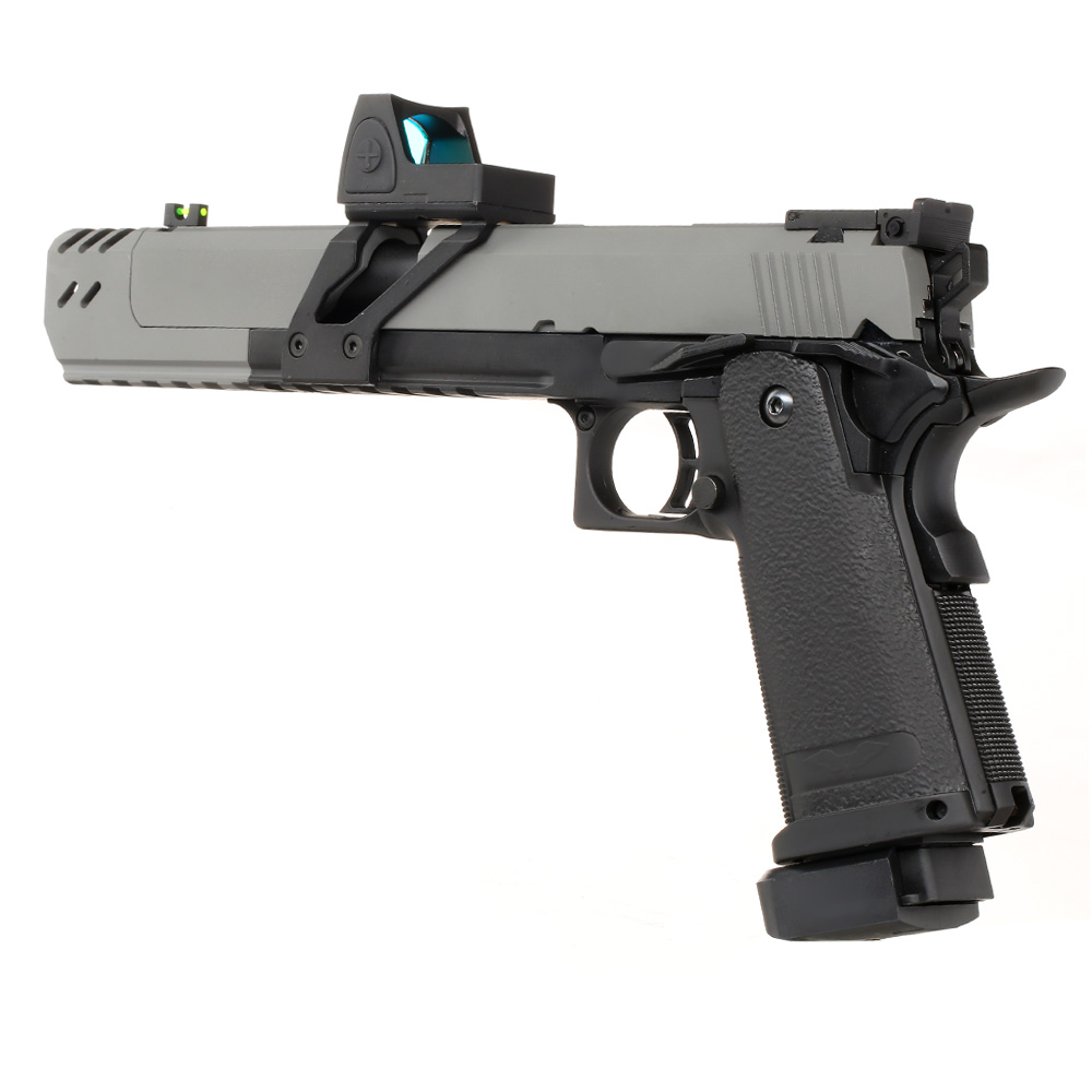 Nuprol Raven Hi Capa Dragon 7 Split Slide Mit HD5141 LPZ Vollmetall GBB 6mm BB Grau Schwarz 