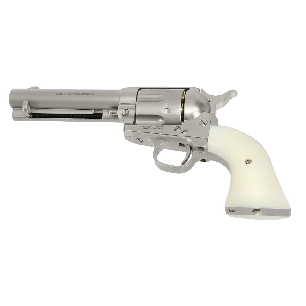 King Arms SAA .45 Peacemaker 4 Zoll Revolver Gas 6mm BB matt silber günstig kaufen