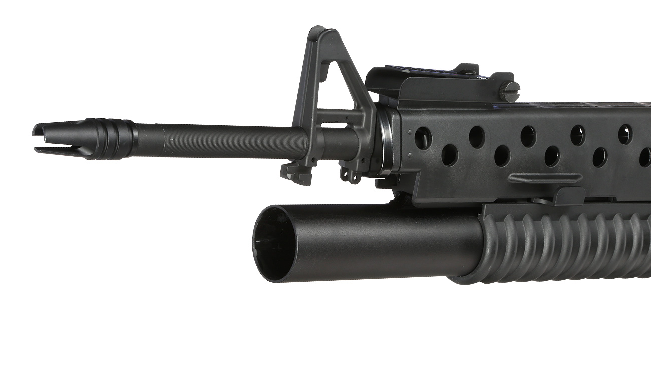 E&C M16A1 Rifle inkl. M203 Grenade Launcher Vollmetall QD-1.5 Gearbox S-AEG 6mm BB schwarz ...