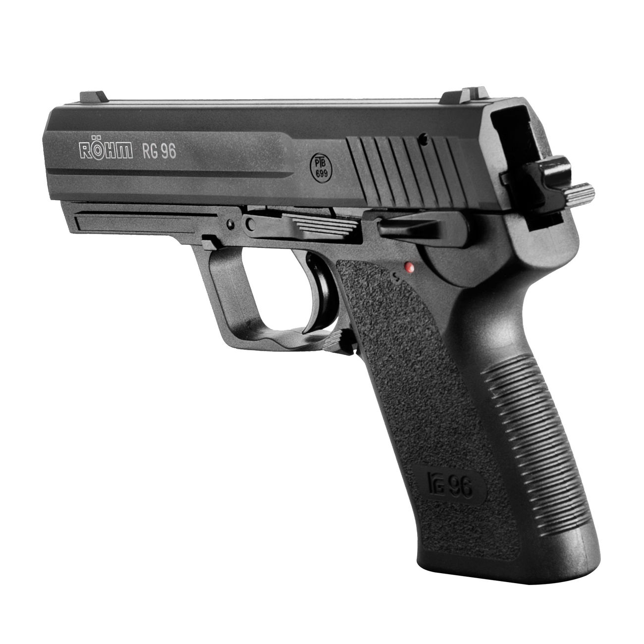 Röhm RG 96 Schreckschuss Pistole brüniert inkl. 50 Schuss Marken ...