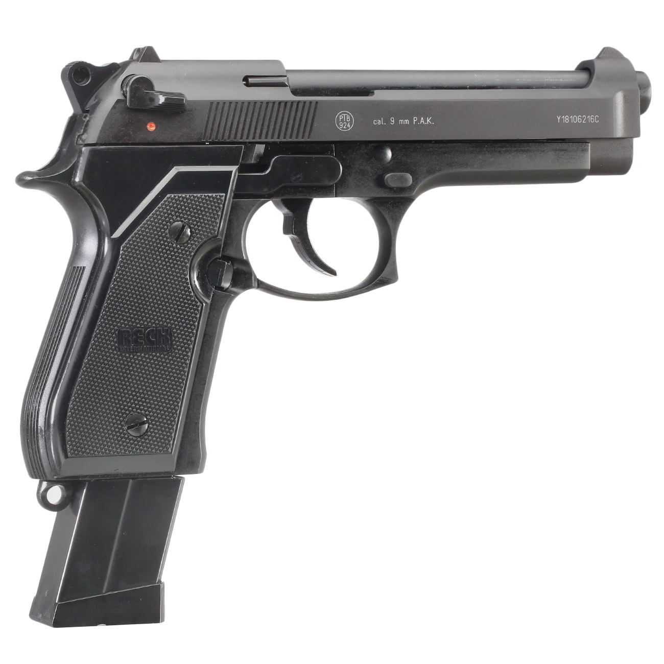 Reck Miami 92 F Schreckschuss Pistole 9mm P.A.K. brüniert - 16 Schuss ... Reck Miami 92 F Schreckschuss Pistole 9mm P.A.K. brüniert - 16 Schuss ...
