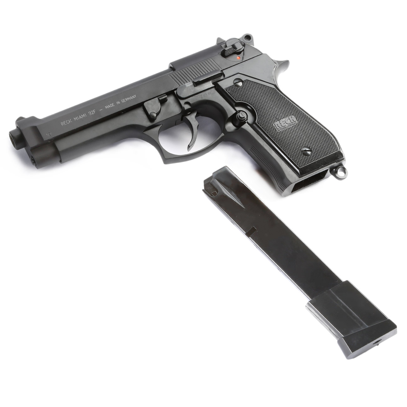 Reck Miami 92 F Schreckschuss Pistole 9mm P.A.K. brüniert - 16 Schuss ... Reck Miami 92 F Schreckschuss Pistole 9mm P.A.K. brüniert - 16 Schuss ...