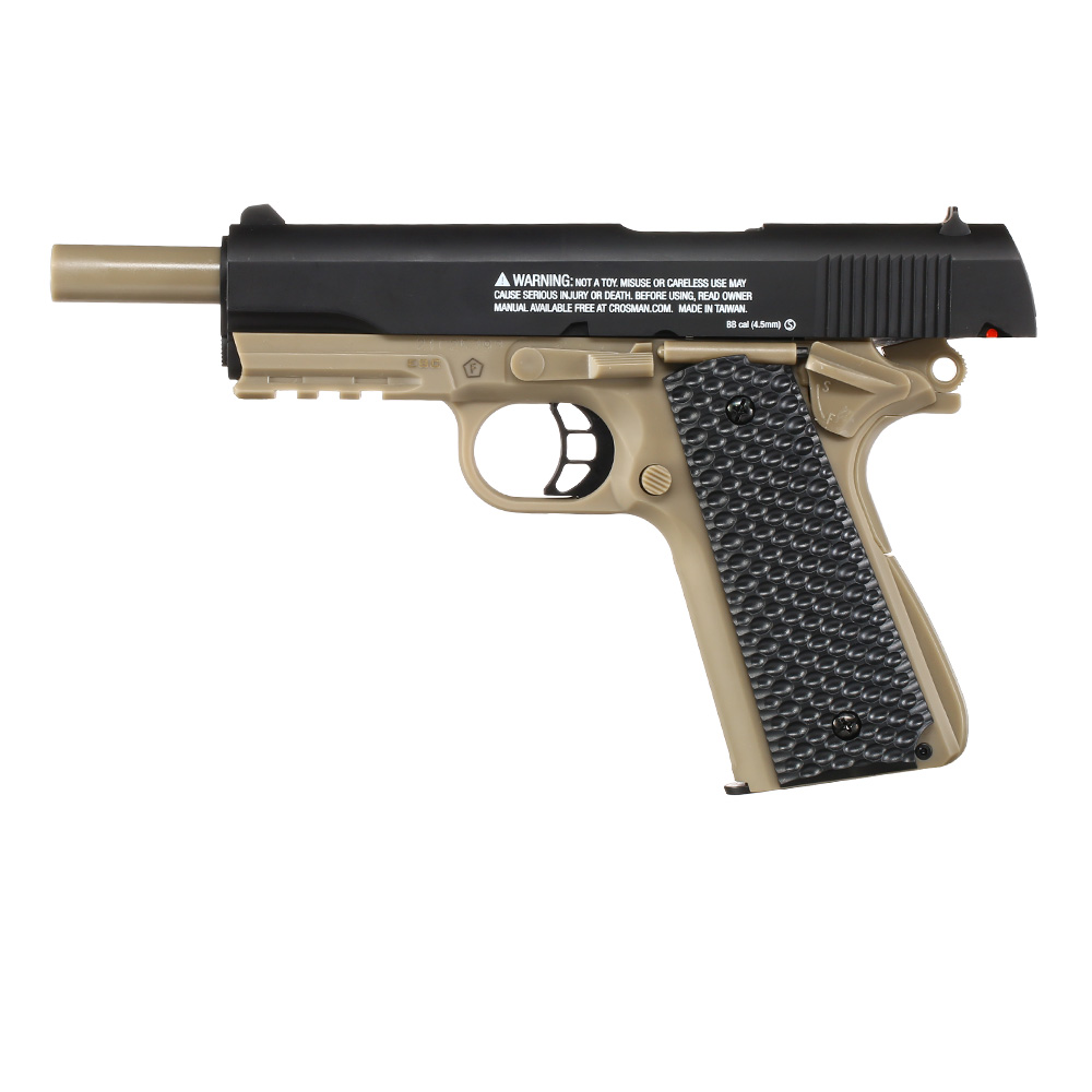 Crosman Classic 1911 Kit Federdruck Luftpistole Kal. 4,5 mm BB dark earth inkl. Zielscheibe und ...