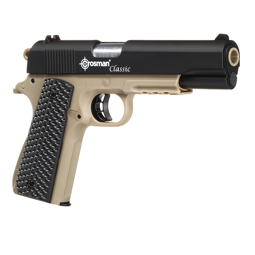 Crosman Classic 1911 Kit Federdruck Luftpistole Kal. 4,5 mm BB dark earth inkl. Zielscheibe und ...