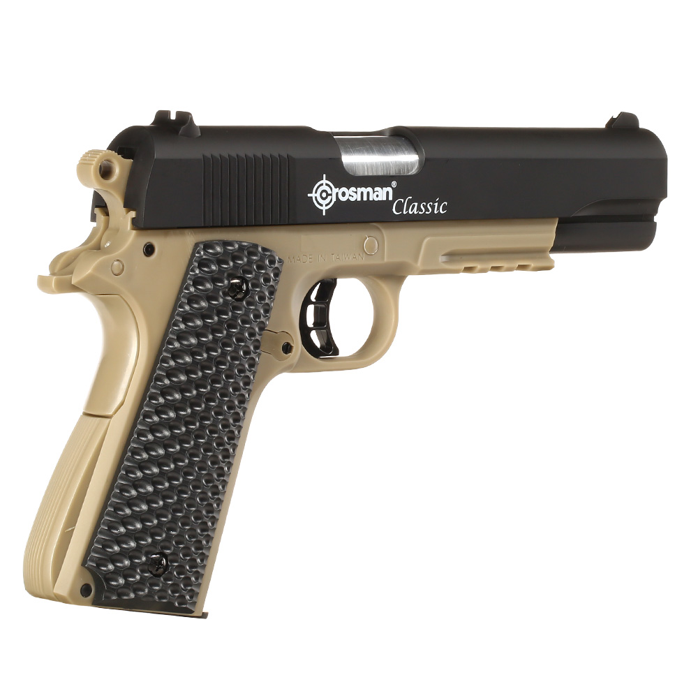 Crosman Classic 1911 Kit Federdruck Luftpistole Kal. 4,5 mm BB dark earth inkl. Zielscheibe und ...