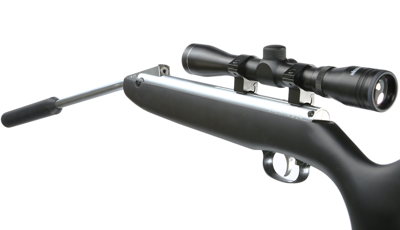 Weihrauch HW 30 vernickelt 4,5 mm Luftgewehrset mit Schalldämpfer und ...