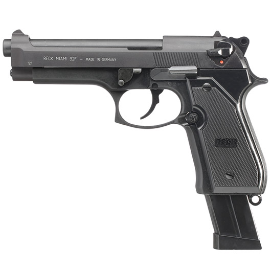 Reck Miami 92 F Schreckschuss Pistole 9mm P.A.K. brüniert - 16 Schuss ... Reck Miami 92 F Schreckschuss Pistole 9mm P.A.K. brüniert - 16 Schuss ...